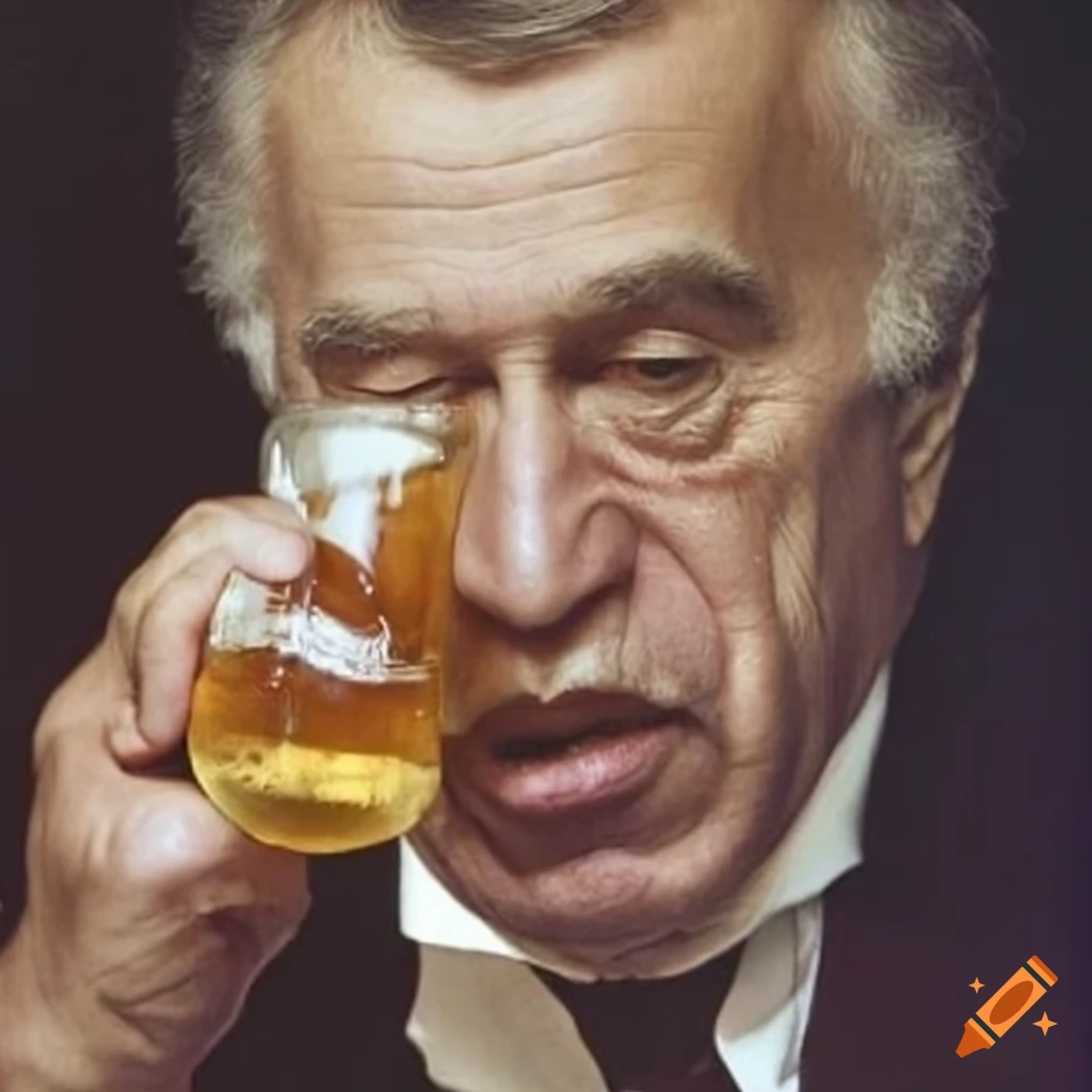 Vladimir zhirinovsky and george bush jr having a drink