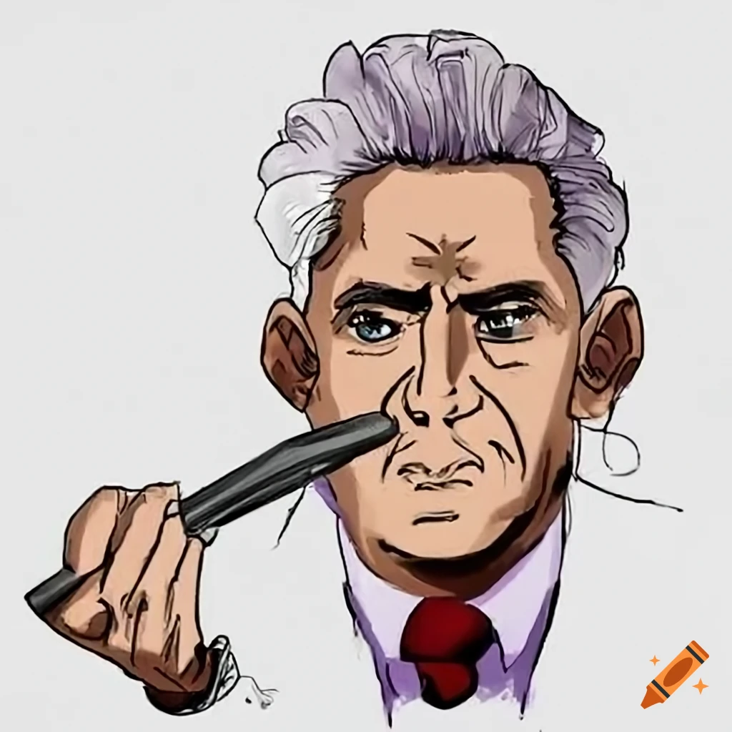 Cartoon drawing of Miguel Diaz-Canel Bermudez on Craiyon