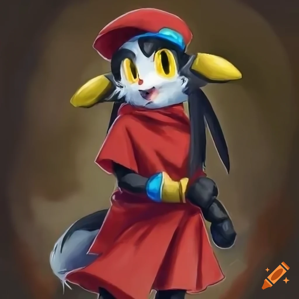 Klonoa in copper armor ready for battle on Craiyon