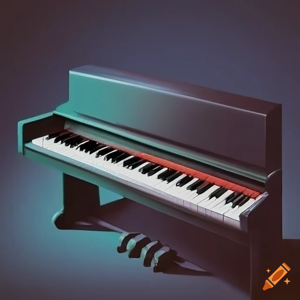 Broken old piano on Craiyon