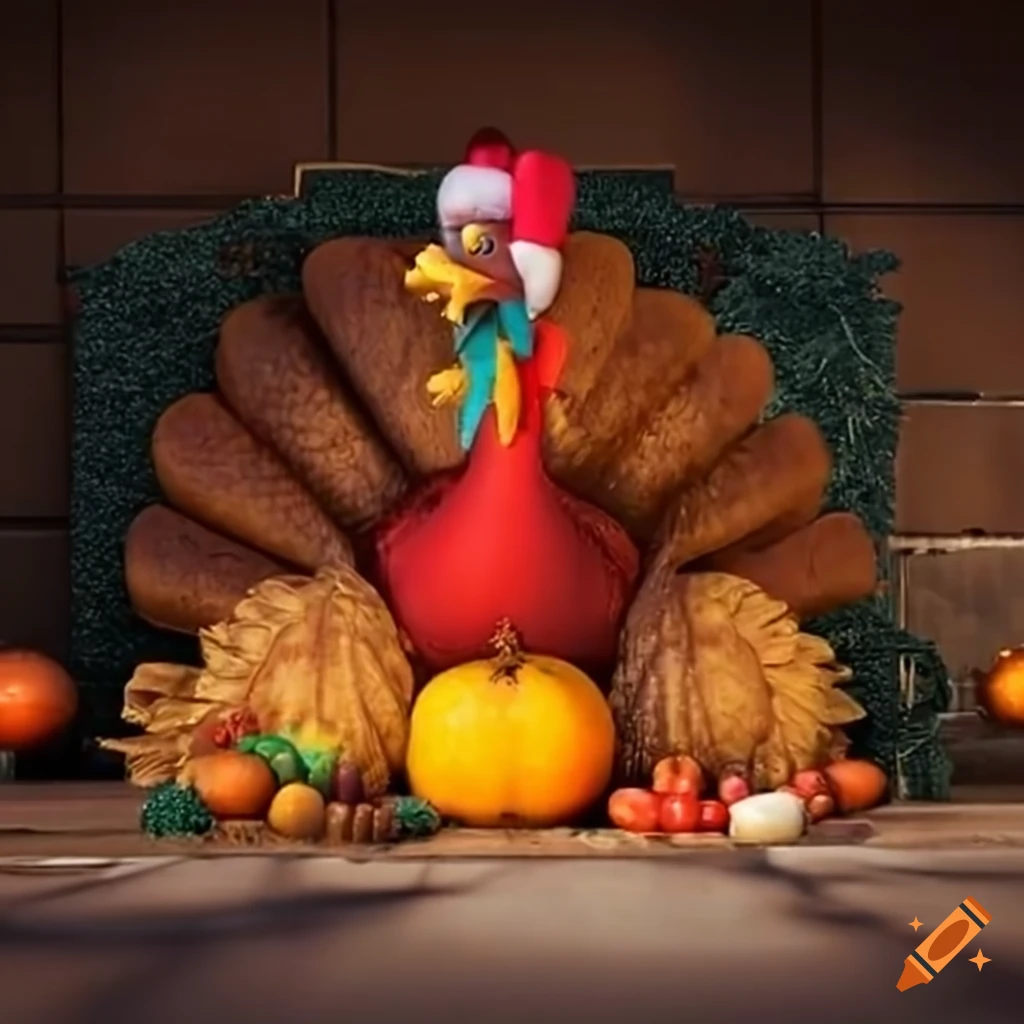 Vintage thanksgiving turkey in aspic centerpiece on Craiyon