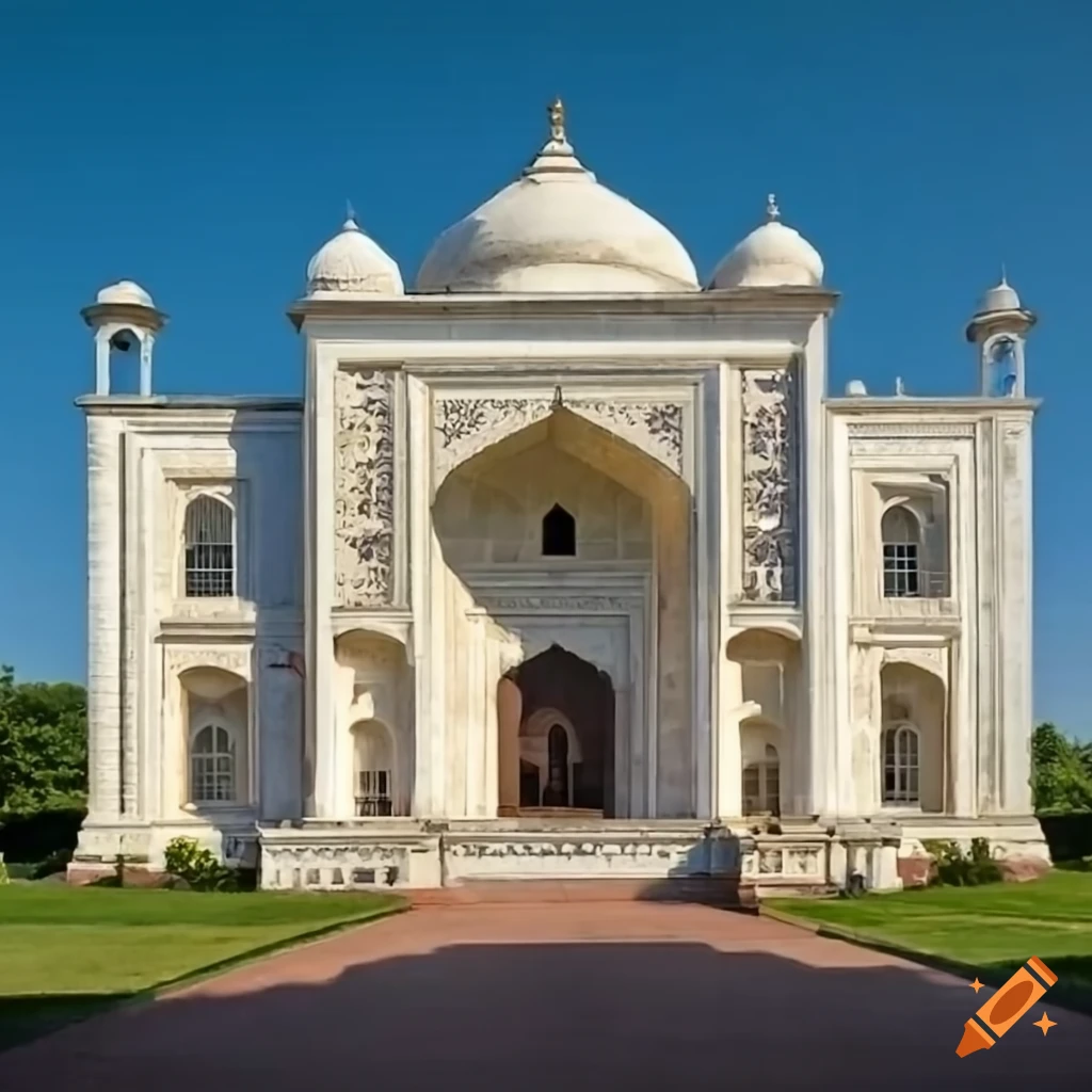 Frontal view of mughal architectural style building