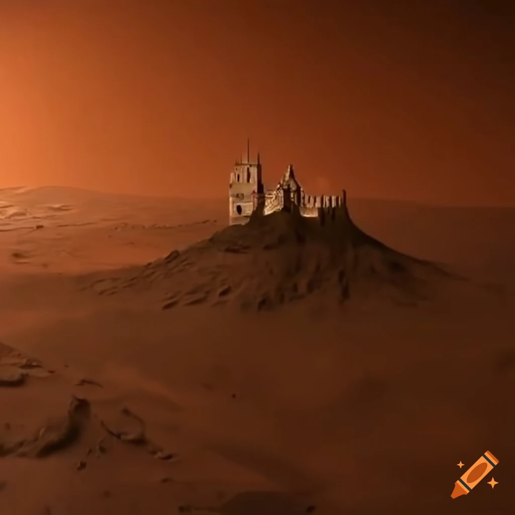 Spectacular castle on the surface of mars