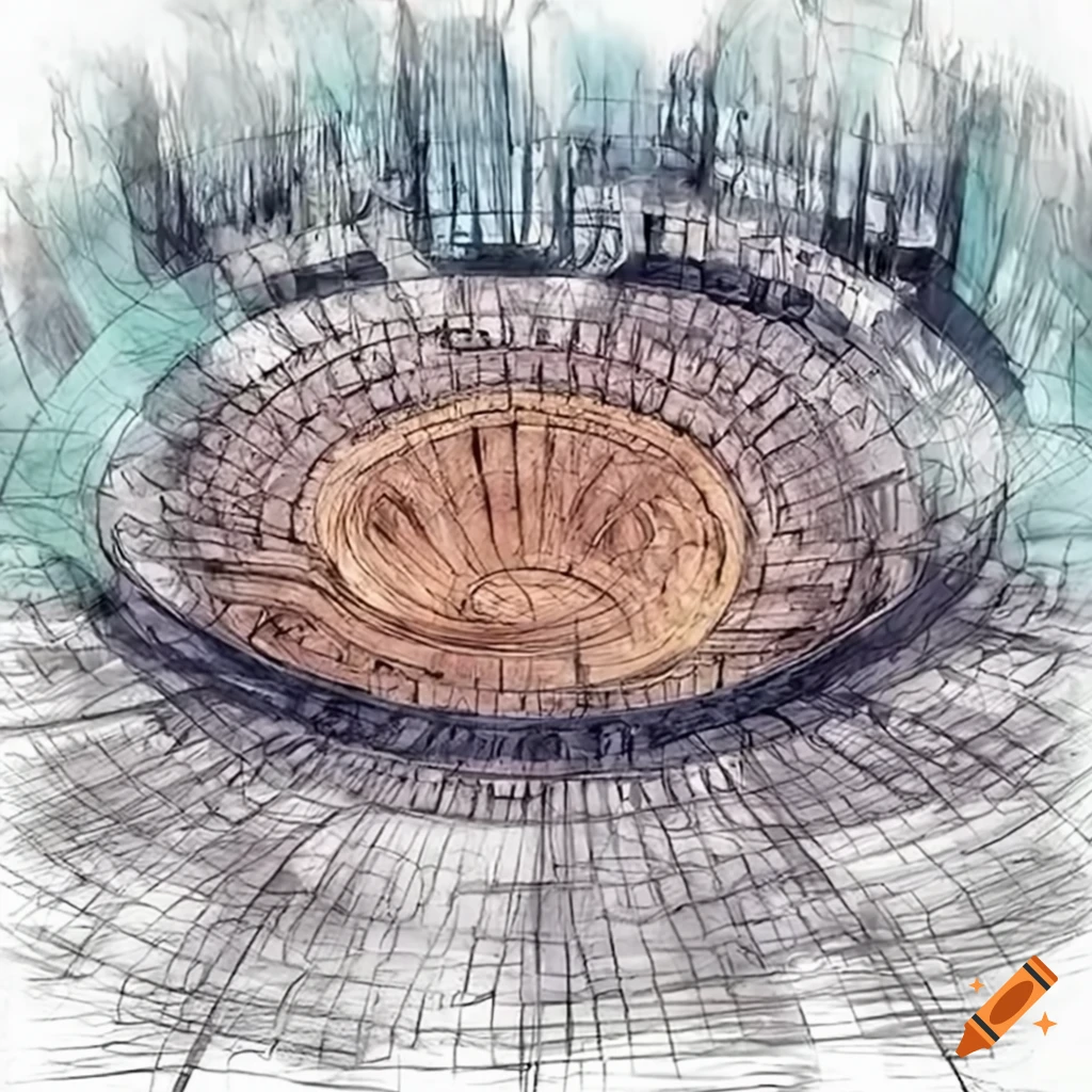 Stunning architecture of a circular outdoor theater