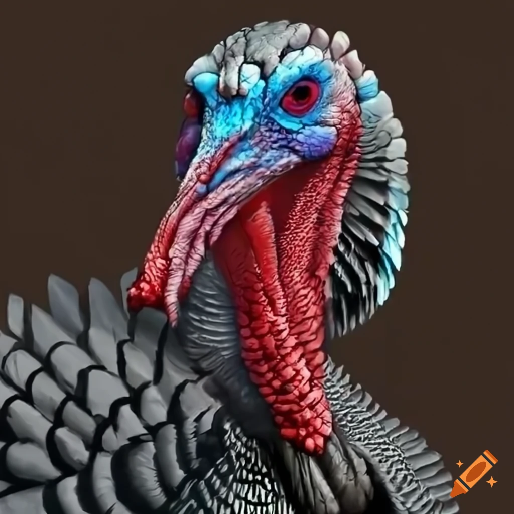 Cartoon illustration of a talking demon turkey on Craiyon