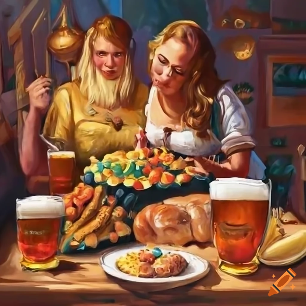 Detailed painting of a festive Thanksgiving feast on Craiyon