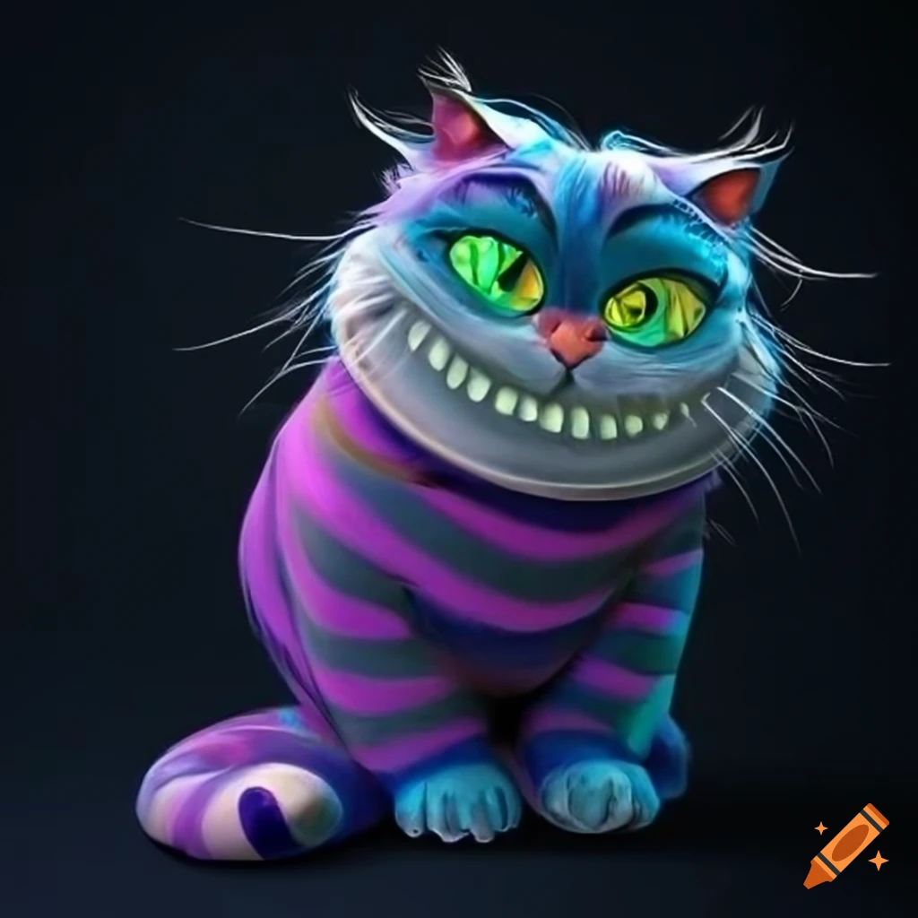 Cheshire cat and guy fawkes mashup in a detailed artwork on Craiyon