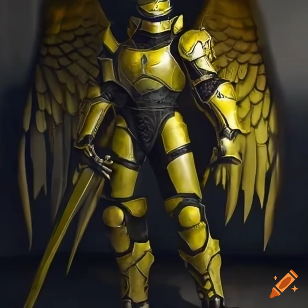 Digital art of a shadow angel with bat wings and a shadow sword on Craiyon