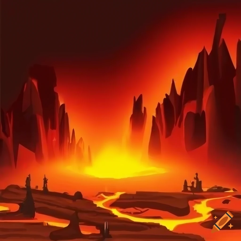 Realistic hell landscape on Craiyon