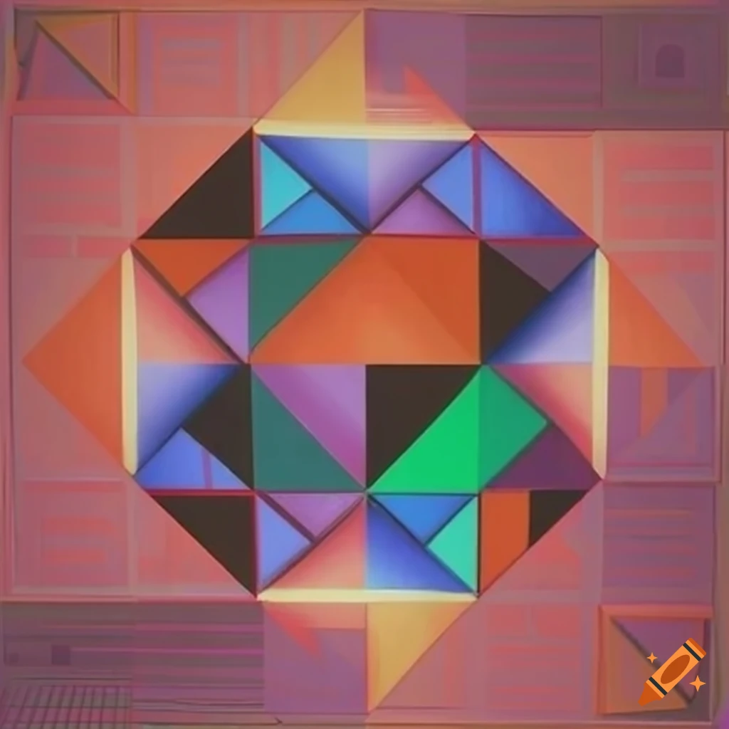 Victor Vasarely geometric surrealist artwork on Craiyon