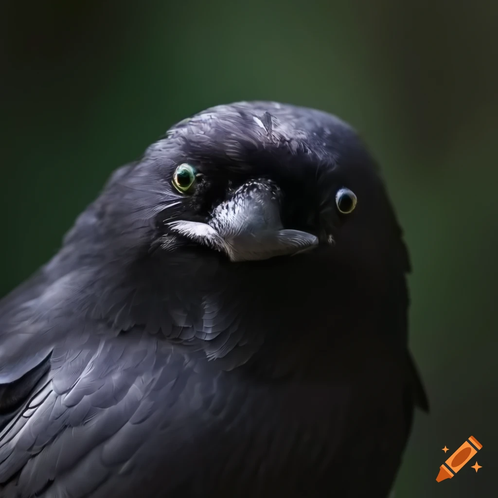 Grinning crow in a photo
