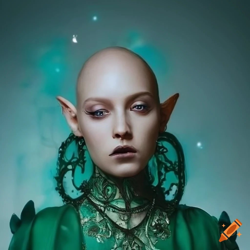 Portrait of a powerful elven sorceress