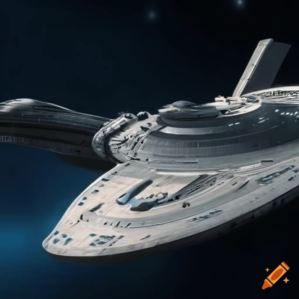 Star trek federation starship in space on Craiyon