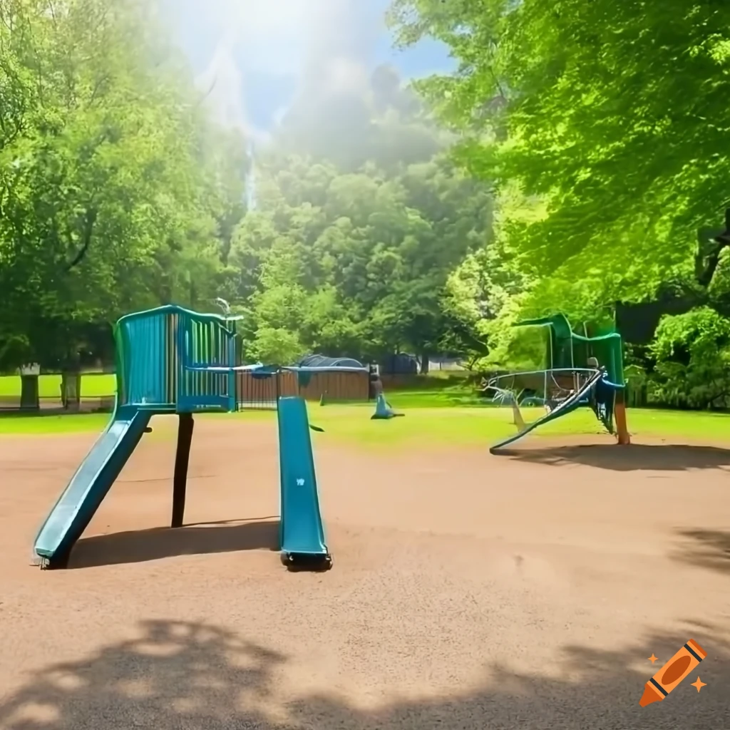 Playground equipment, forest, sun on Craiyon