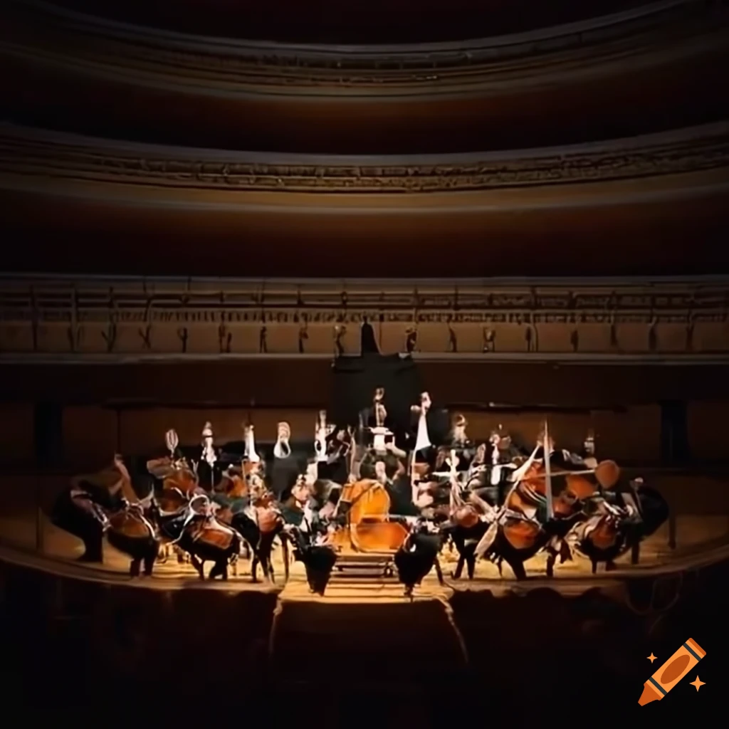 Symphonic orchestra performing live on Craiyon