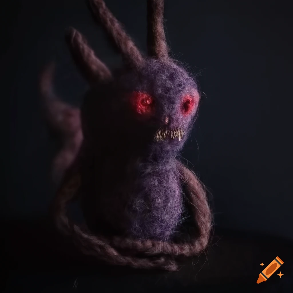 Wool nightmare creatures in a dark and moody setting on Craiyon
