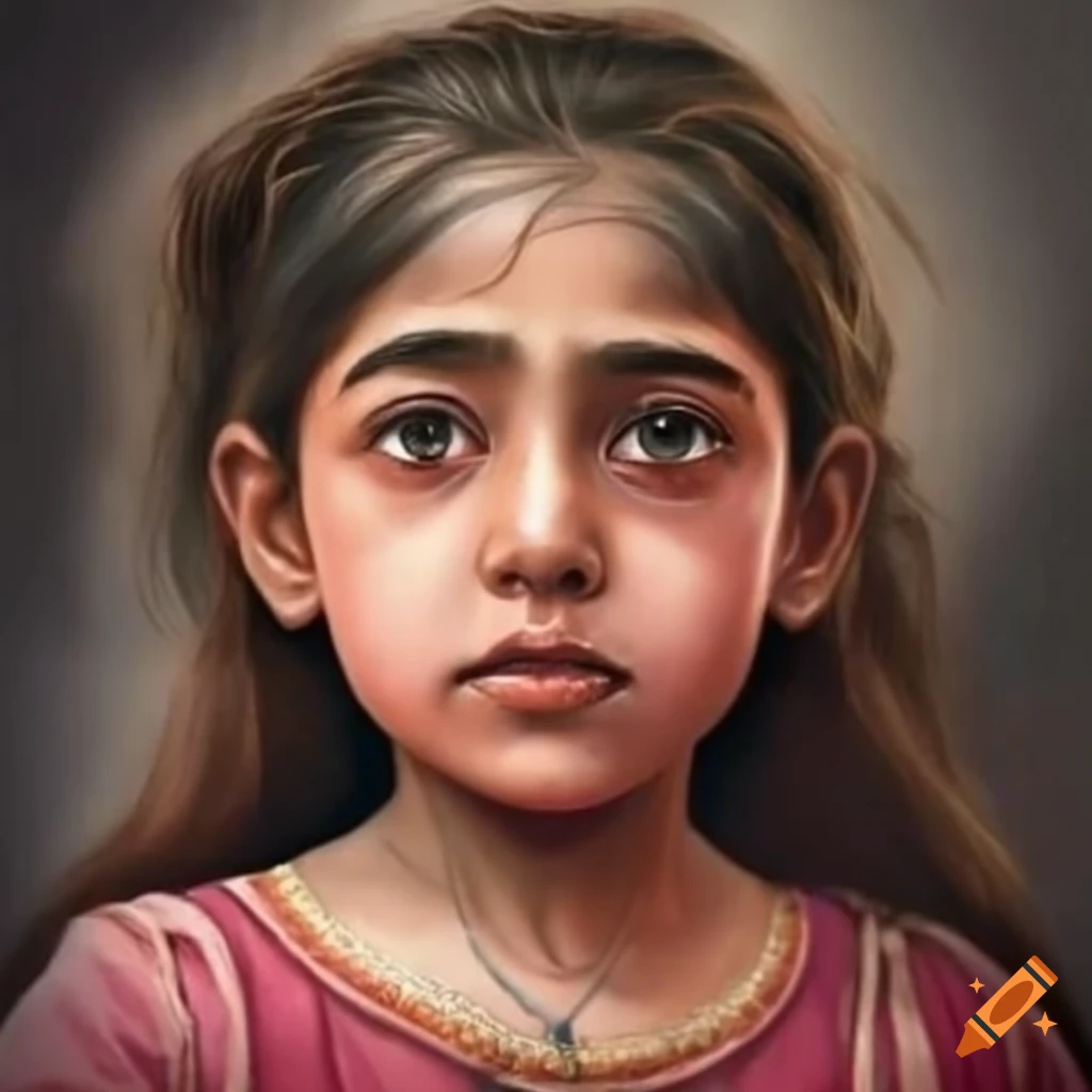 Realistic portrait of a missing girl