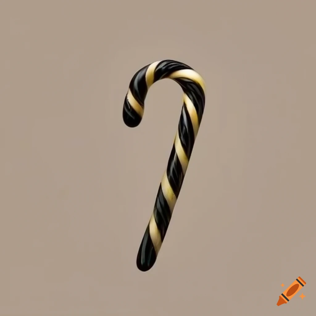 Black and gold candy cane on Craiyon