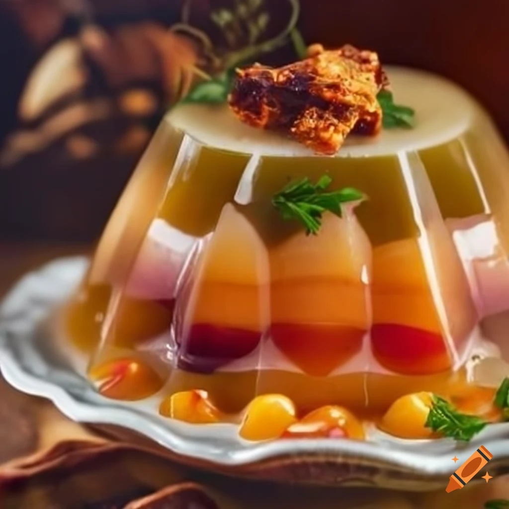 Retro thanksgiving turkey in aspic gelatin mold on Craiyon