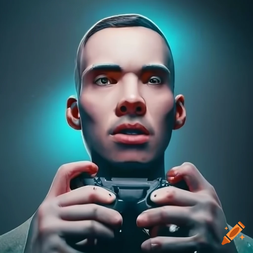 Man immersed in playing video games