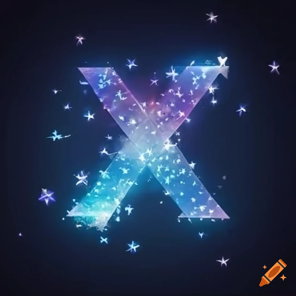 Shimmering white stars forming an X shape on Craiyon