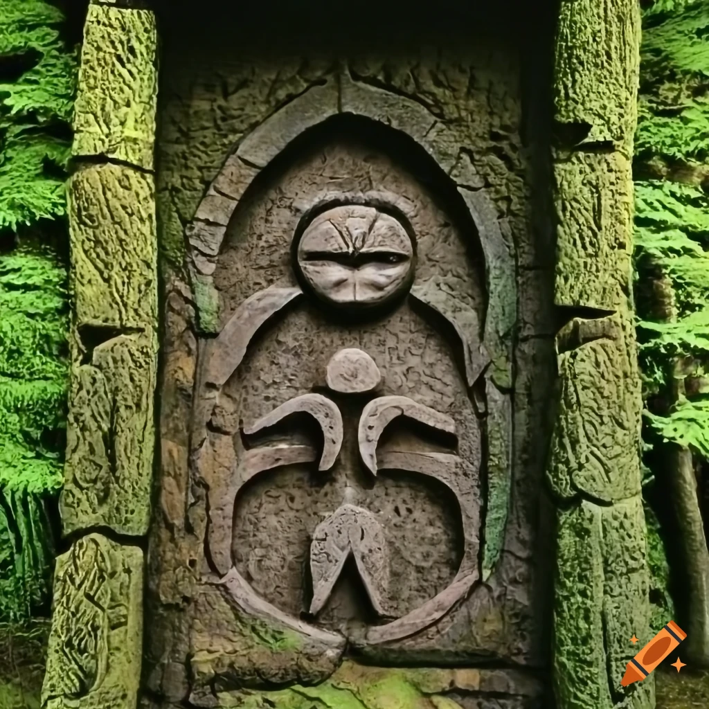 Red bear stone carvings in the altai mountains with tribal influence on ...