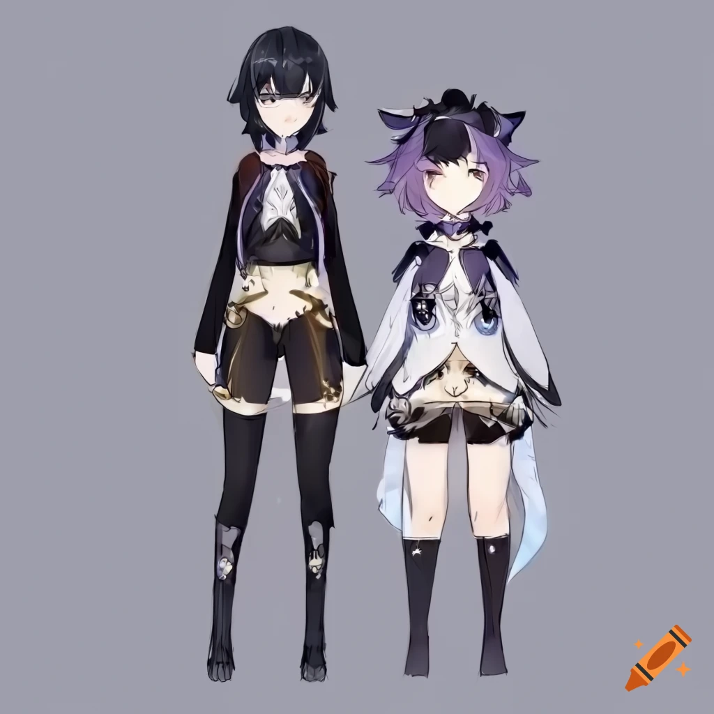 Character reference sheet for a genshin impact oc on Craiyon