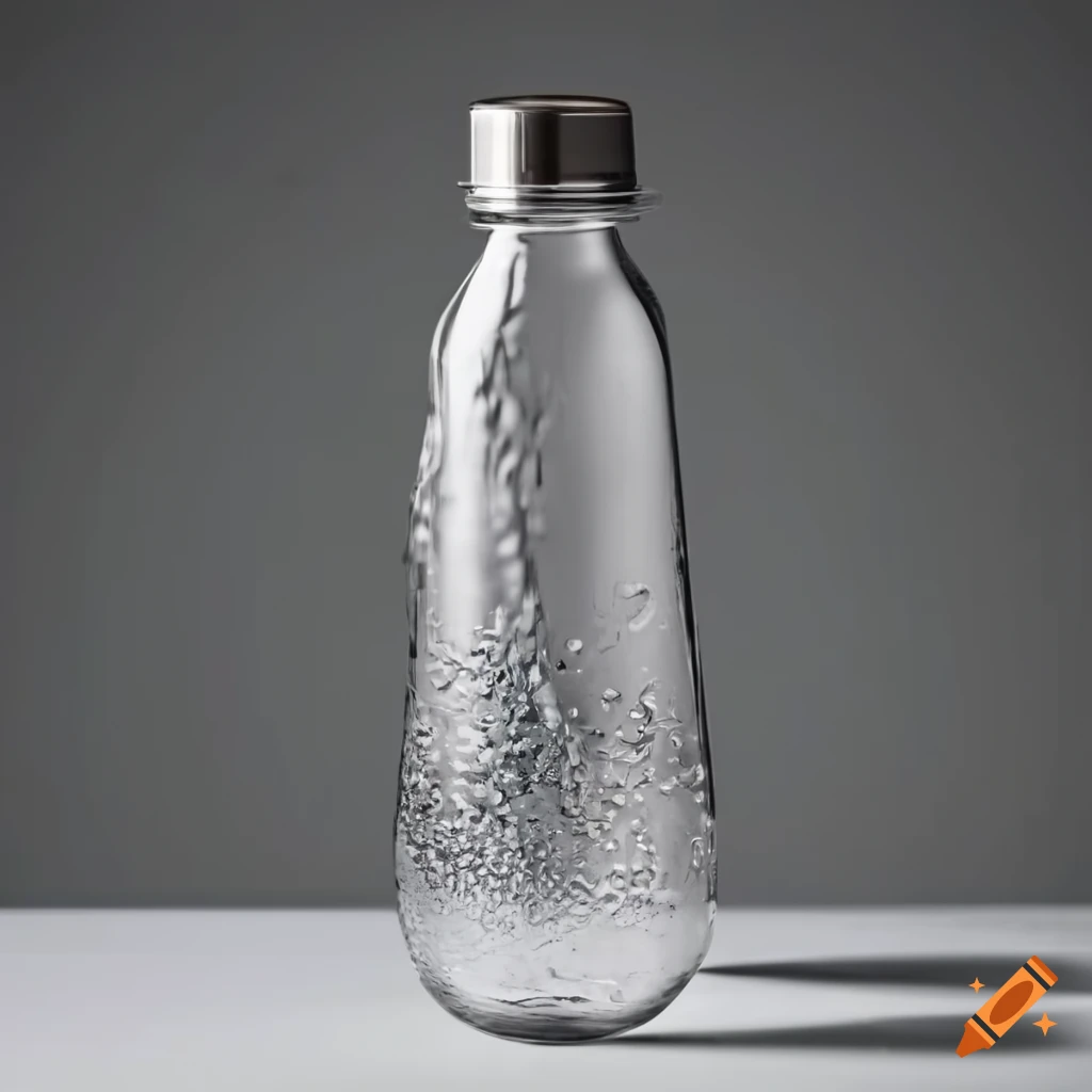 Silver water bottle with multiple compartments and temperature control