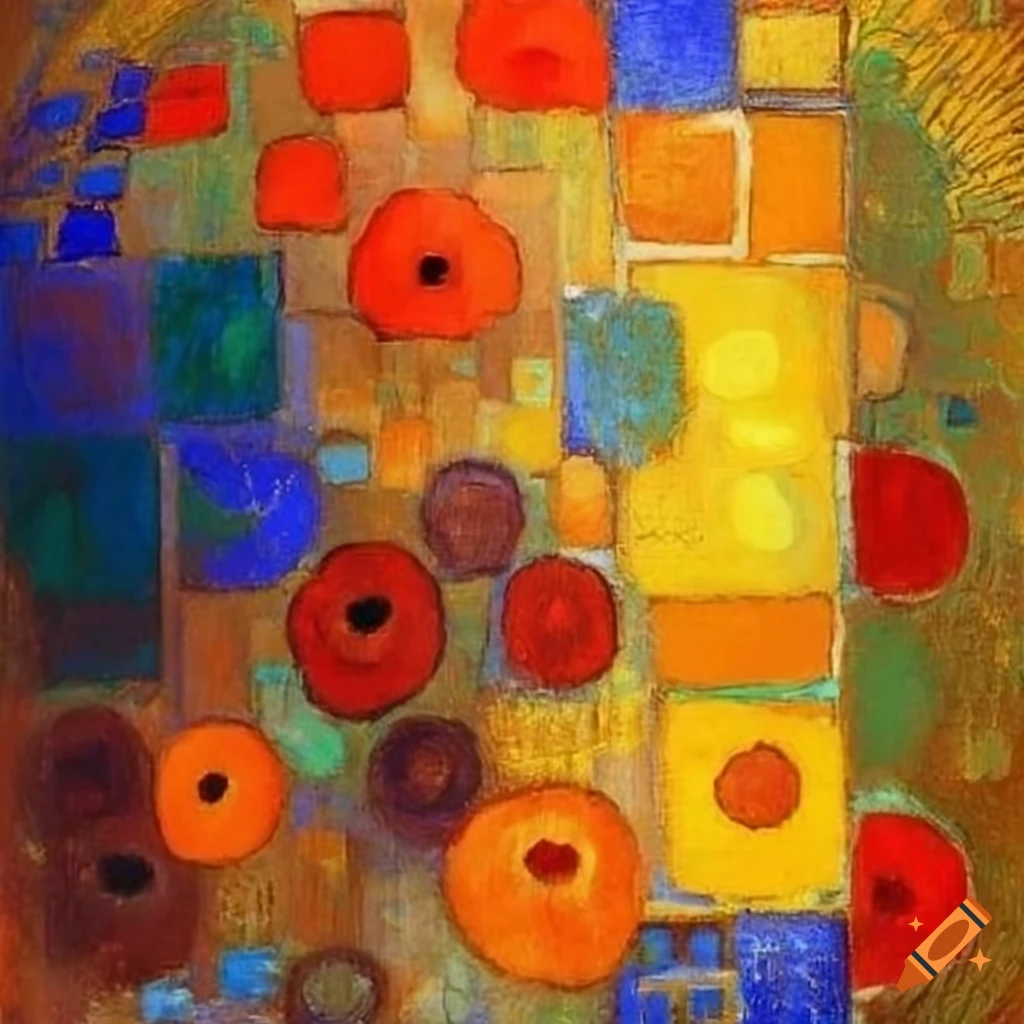 Squares abstract artwork with blue and vibrant colors on Craiyon