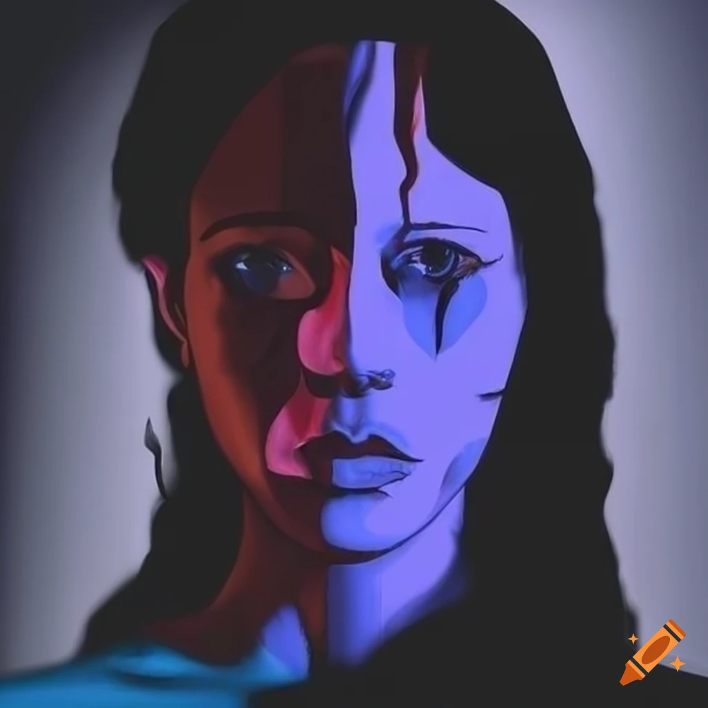 Vibrant artwork of a person vanishing into shadows