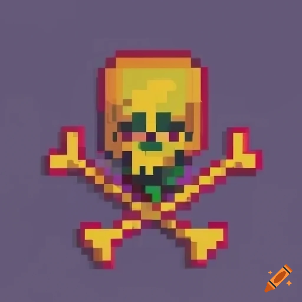 Retro pixelated logo for poison attack on Craiyon