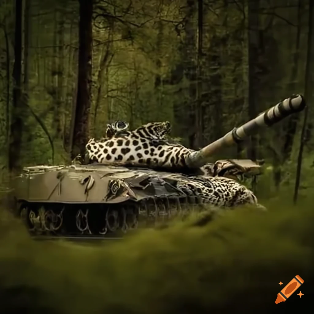 Tank driving through a forest