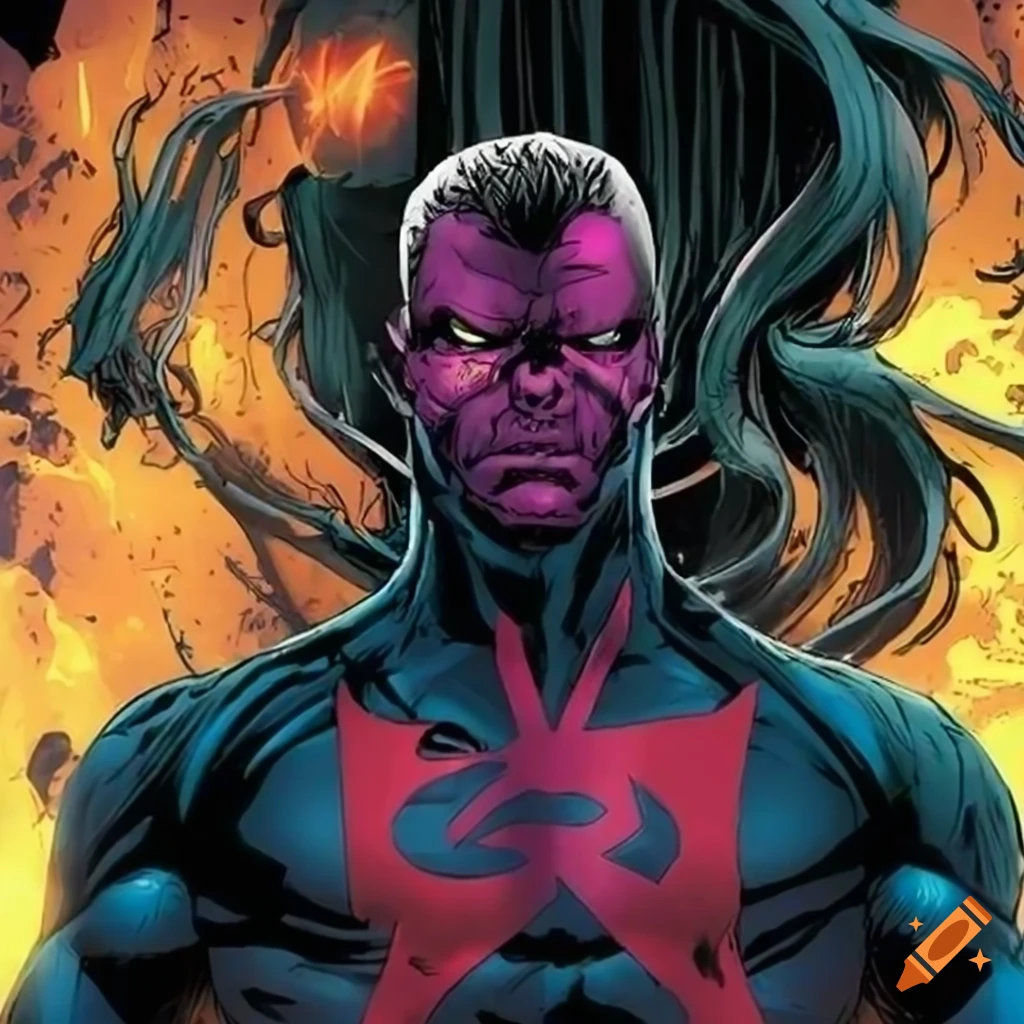 Comic book illustration of an evil genius on Craiyon