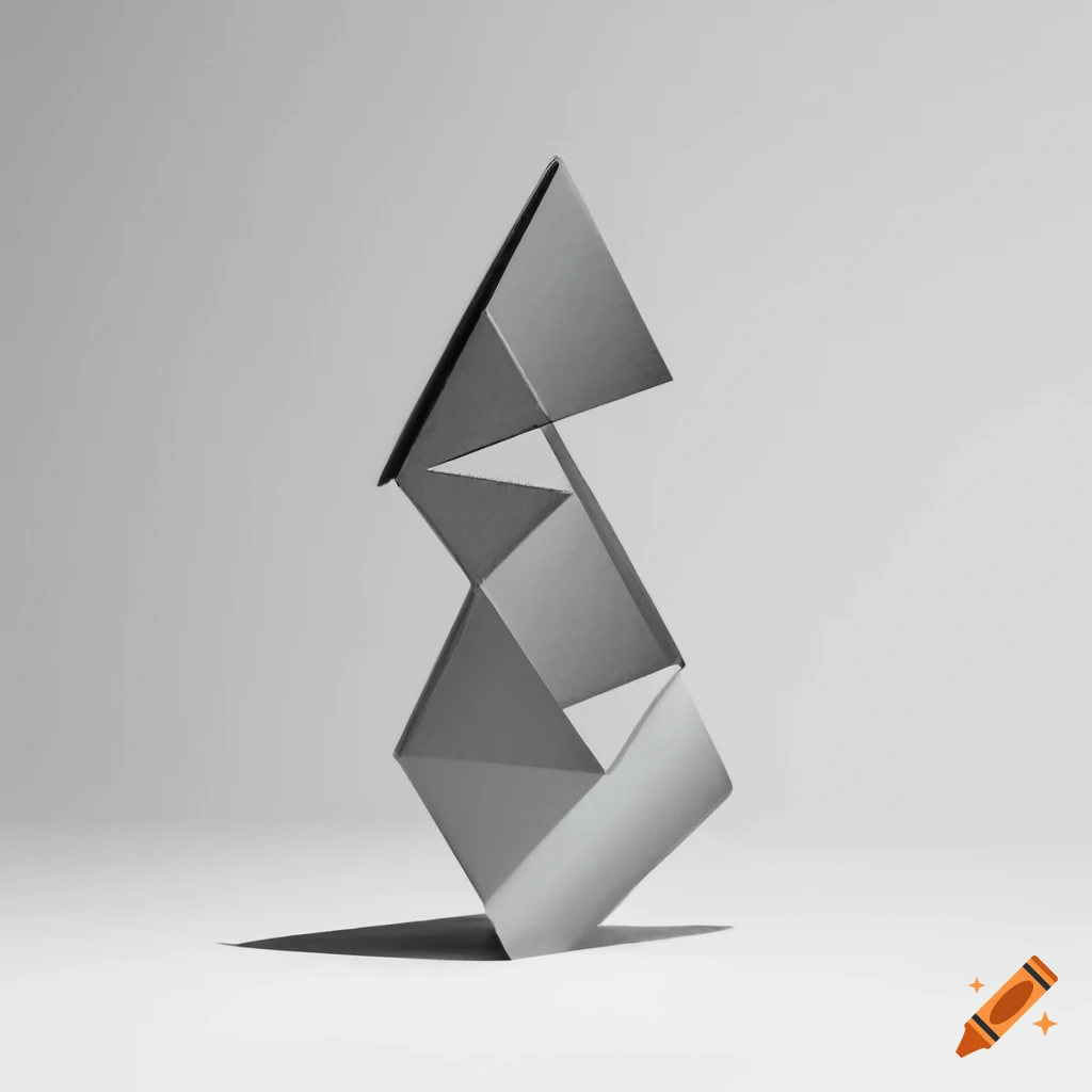 Sharp grey geometric figures on Craiyon