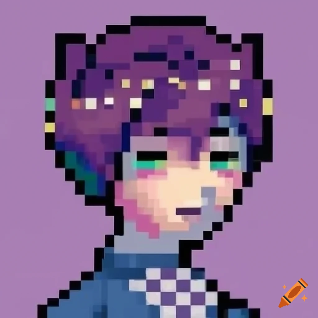 Pixel art of a cat boy