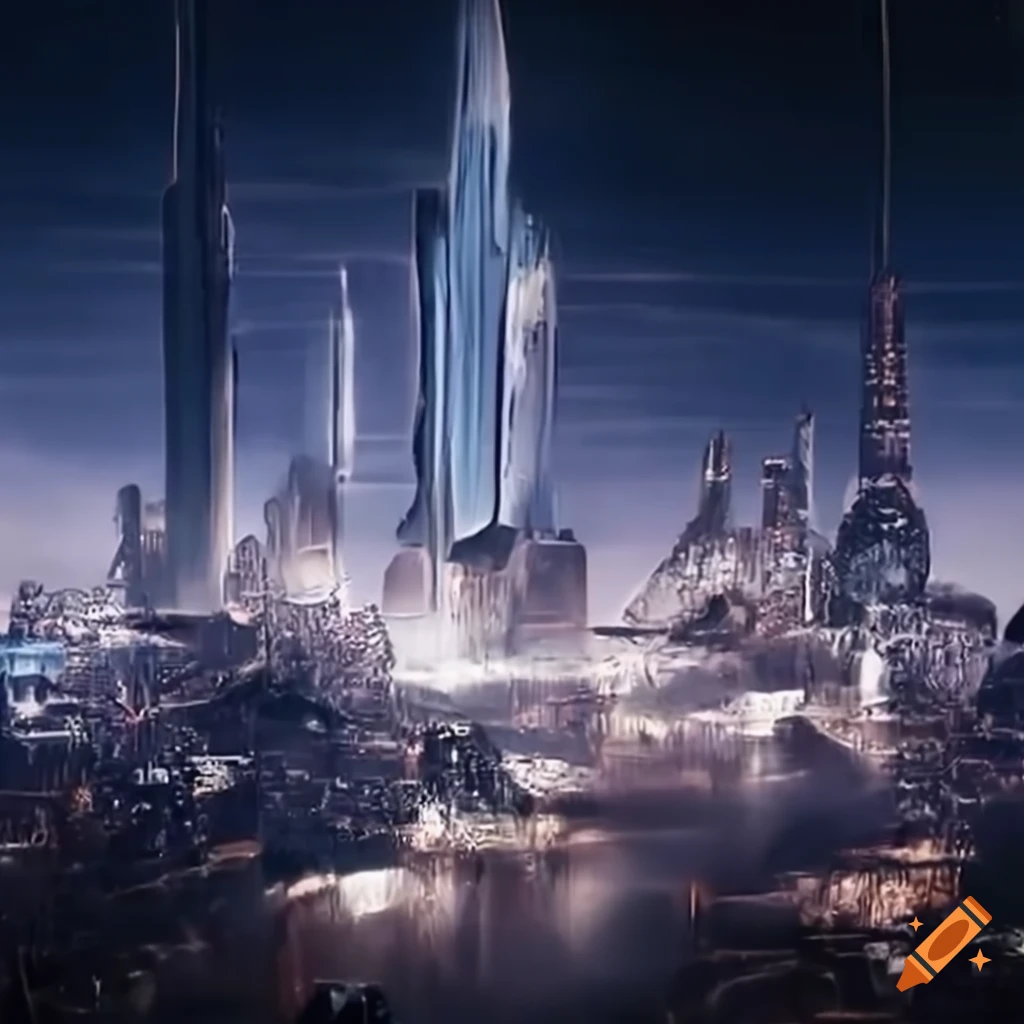 Visual representation of a futuristic smart city on Craiyon