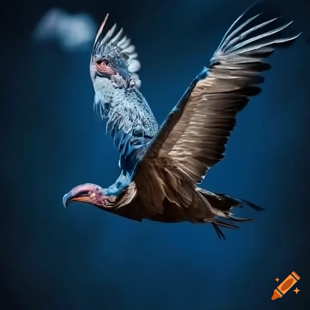 Turkey vulture holding ancient artifact in the wilderness on Craiyon