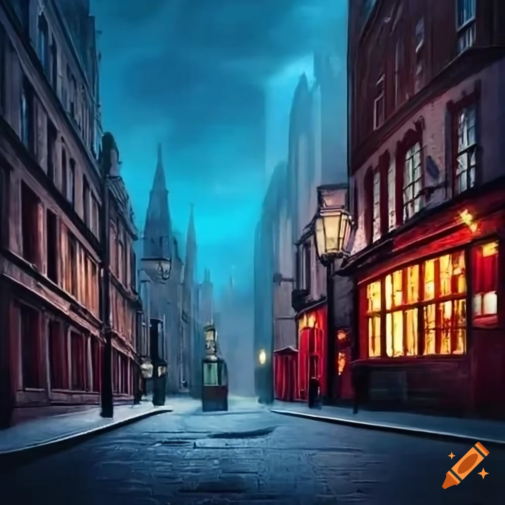 Charles dickens-inspired london street background