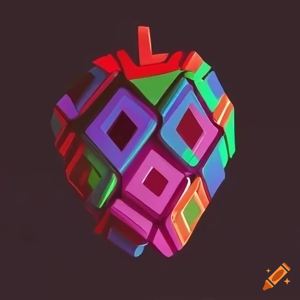 Rubik's cube with a picasso-inspired design on Craiyon