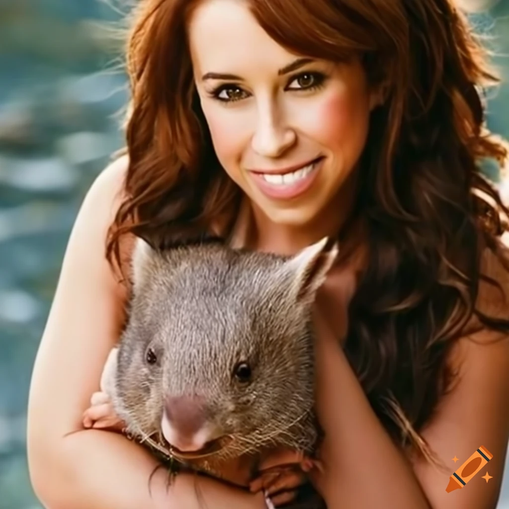 Lacey chabert with her pet wombat on Craiyon