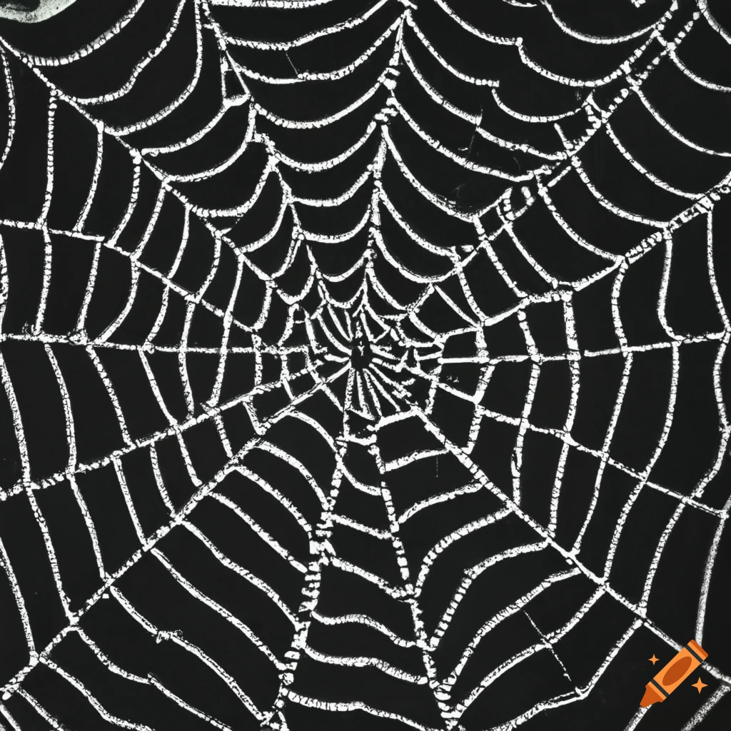 Close-up of a white spiderweb on Craiyon