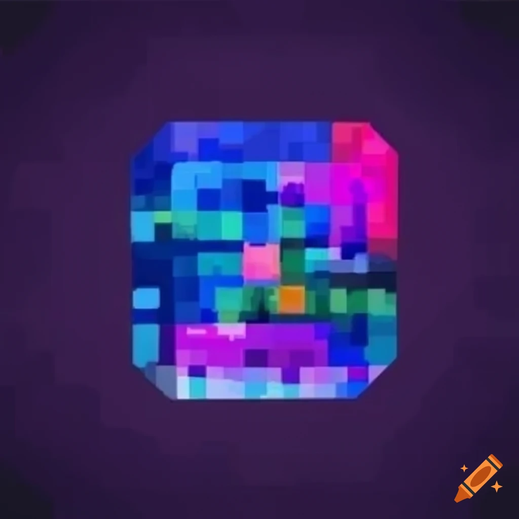 Pixel art logo of laser beam attack on Craiyon