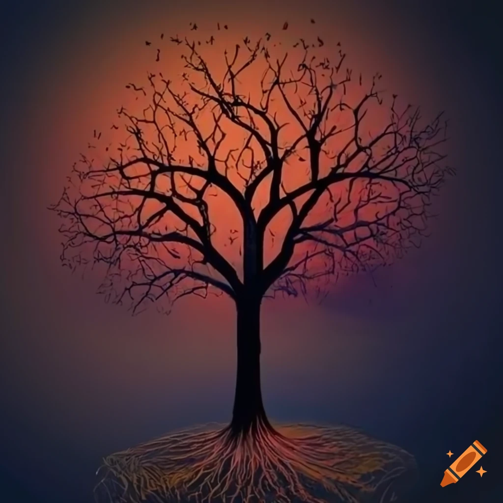 Abstract representation of a painful tree on Craiyon