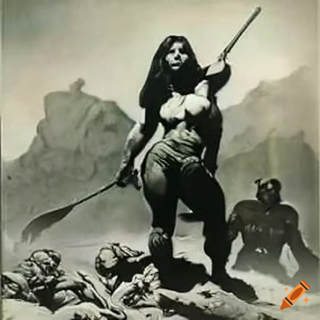 Compositional layout sketches by frank frazetta on Craiyon