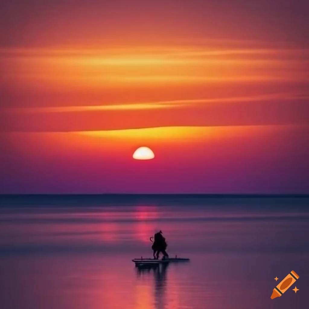 Sunset with the quote 'Enjoy every moment' on Craiyon