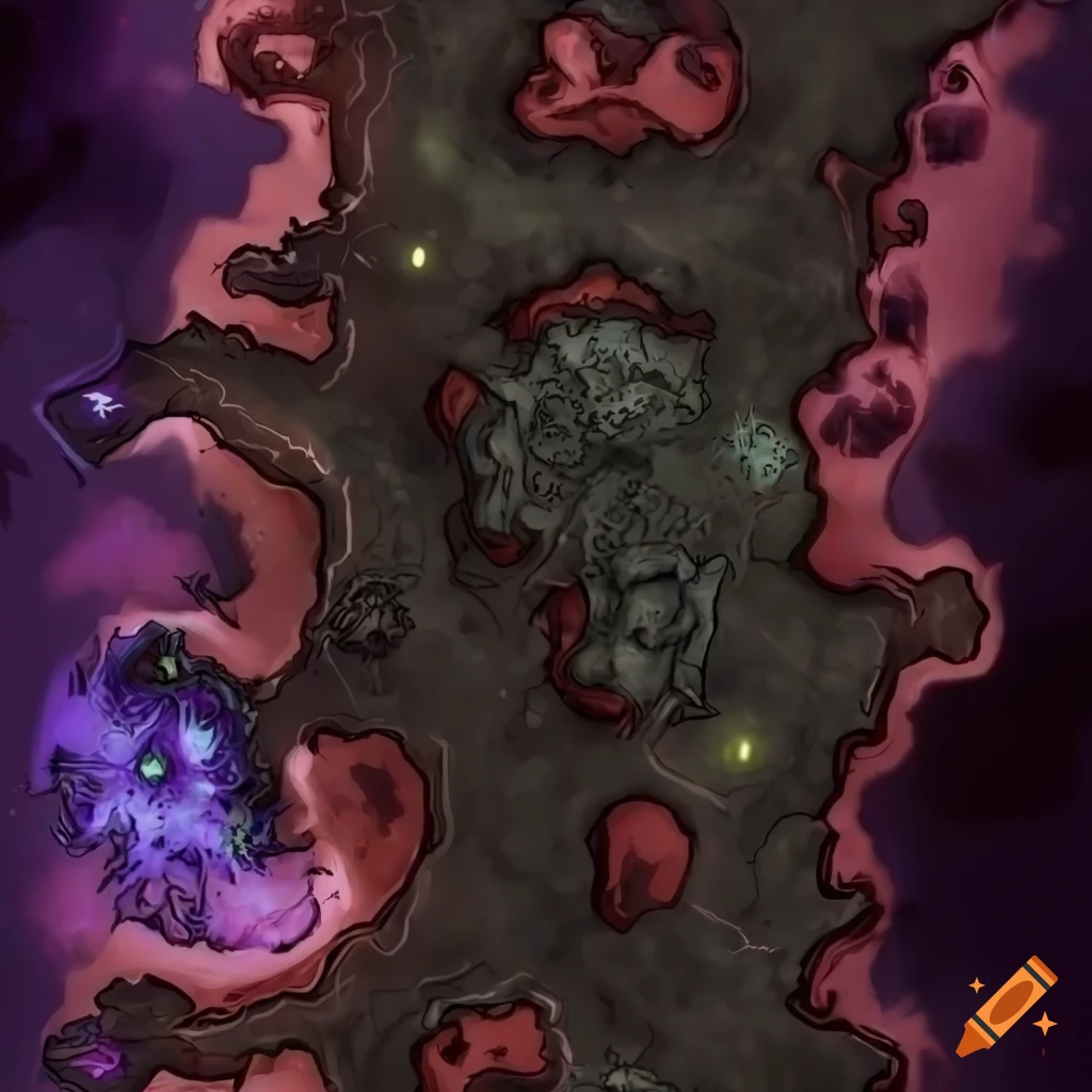 Chaotic battle map without grids on Craiyon