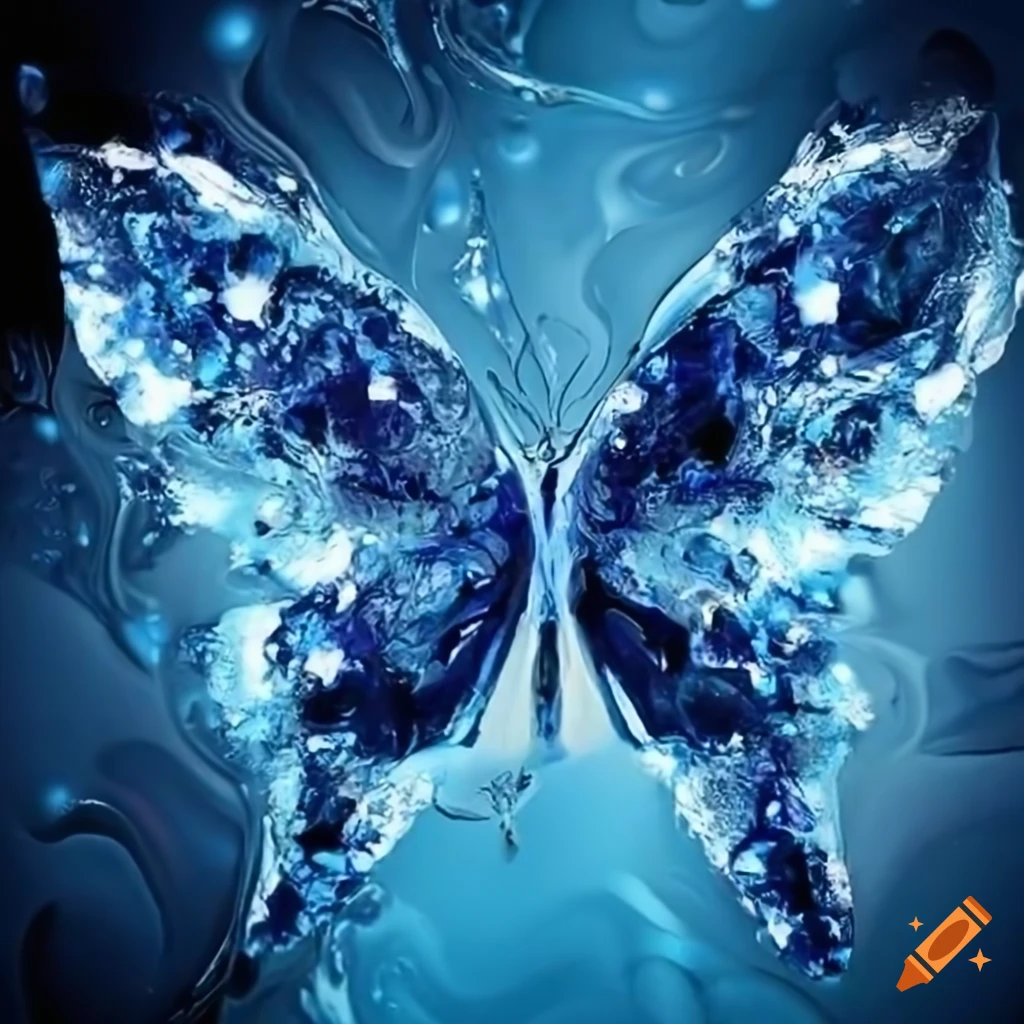 Abstract ice butterfly on Craiyon