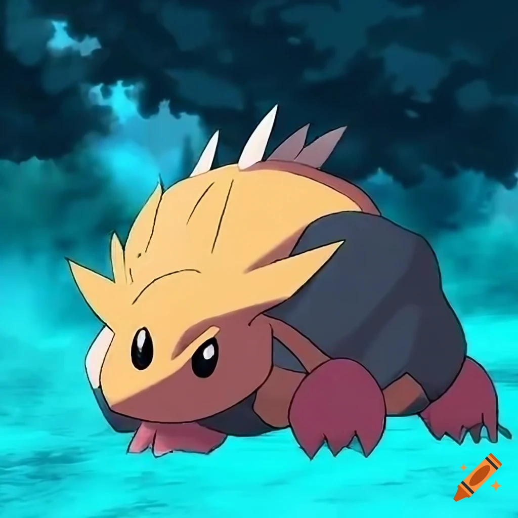 Ground rock type pokemon in 1st generation style on Craiyon