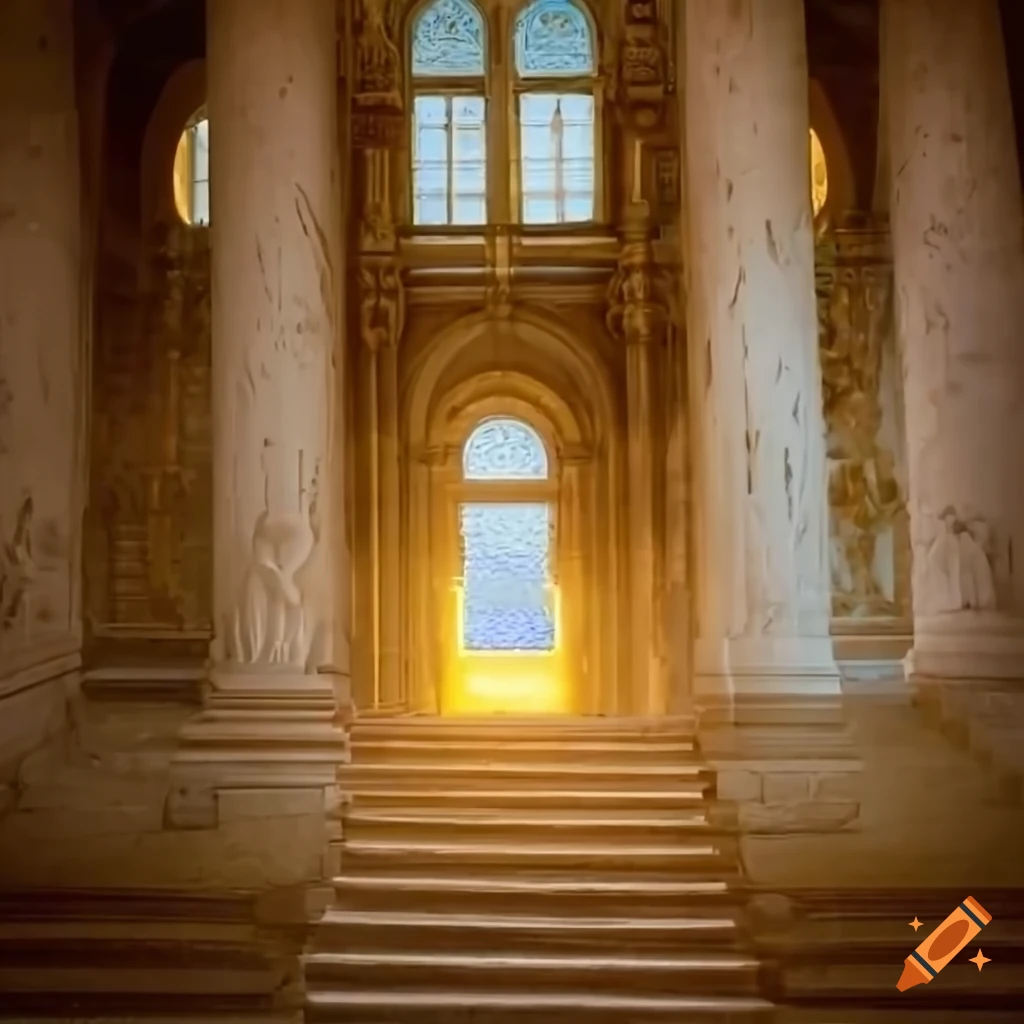 Artistic representation of a golden door of life on Craiyon