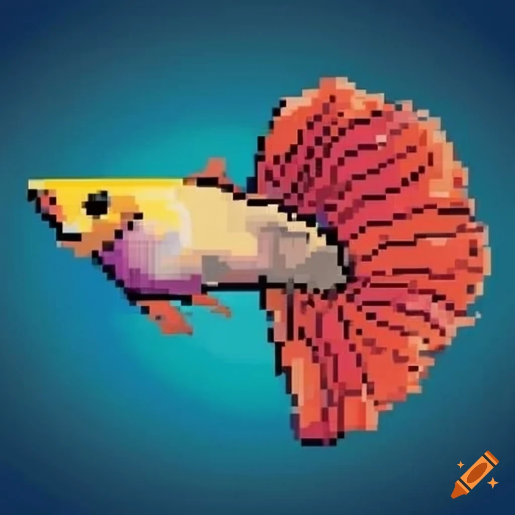 A pixel art large mouth bass on Craiyon